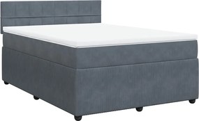 Box spring postel s matrací tmavě šedý 140 x 190 cm samet 3290035