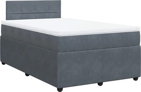 Box spring postel s matrací tmavě šedá 120 x 200 cm samet 3290011