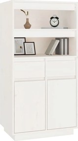 vidaXL Skříň highboard 60 x 40 x 116,5 cm masivní borové dřevo [814535] Barva: Bílá