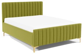 Eka Čalouněná postel SUTRA+ 140x200 cm Barva látky Trinity: (2312) Zelená, Úložný prostor: S kovovým rámem úložného prostoru