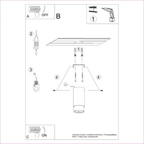 Sollux Lighting Stropní svítidlo NERO 12,5 černé/chromové