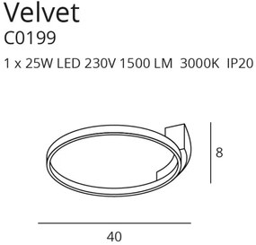Maxlight C0199 Stropní LED svítidlo VELVET 25W průměr 40cm