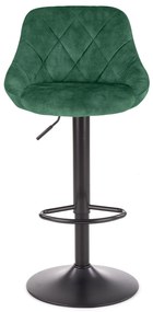 Barová židle Henrietta (tmavozelená + černá). 1039558