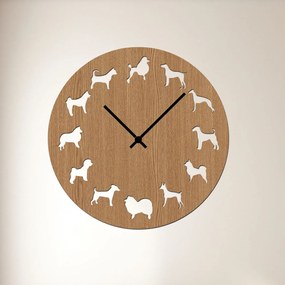 dřevo života Nástěnné PSI hodiny Barevný vzor: Bílá, Velikost hodin: 35x35