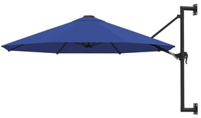 Nástěnný slunečník s kovovou tyčí 300 cm modrý - Default Title