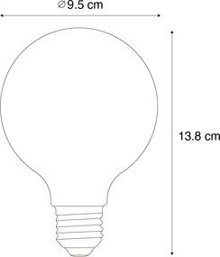 Sada 5 LED žárovek E27 G95 čirá 3,8W 806 lm 3000K