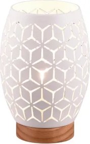 Stolní lampa Bidar 21 cm, bílý kov/dřevo