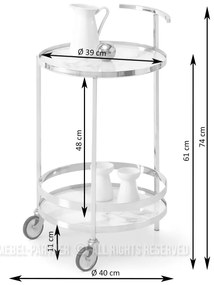 Barový stolek RADO - černý mramor / černý