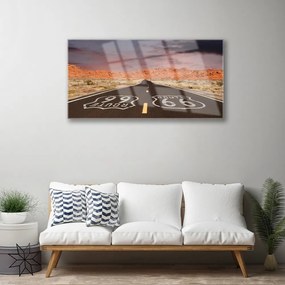 Obraz na skle Dálnice Cesta Poušť 120x60 cm