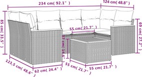 7dílná zahradní sedací souprava s poduškami béžová polyratan 3258202