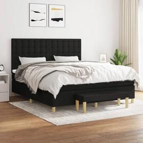 Box spring postel s matrací černá 180x200 cm textil 3137495