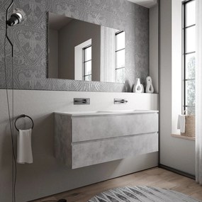 Koupelnová skříňka AVA 120 cm s dvojumyvadlem z minerálního odlitku BRUXELLES