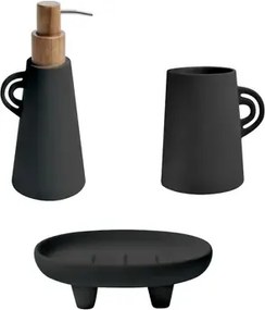 SPIRELLA Kelímek na kartáčky ORGANIC matně černý / keramika / 9 x 12 c