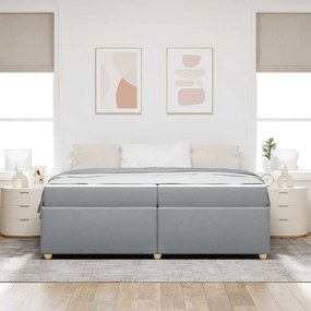 Rám postele s matrací Světle šedá 200 x 200 cm textil 3399377