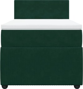 Box spring postel s matrací tmavě zelená 100x200 cm samet 3287659