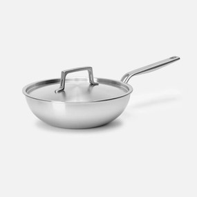 Fabini Wok pánev Lucca 4.0 Pro, ø 26 cm - Nerezová beznýtová pánev z vícevrstvé nerezové oceli s poklicí
