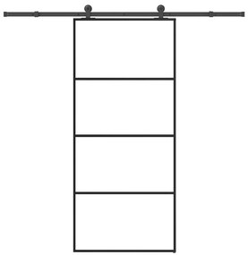 Posuvné dveře s kováním 90x205 cm ESG sklo a hliník 3332869