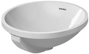 Duravit Architec - Umyvadlo, průměr 40 cm, s přepadem, bez otvoru pro baterii, bílá 0468400000