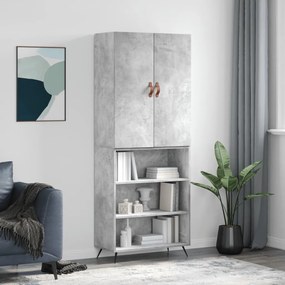 Skříň highboard betonově šedá 69,5x34x180 cm kompozitní dřevo - Default Title