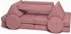 Velký multifunkční skládací bunkr z manšestru SOFA PURE Zvolte barvu: Tmavě růžová