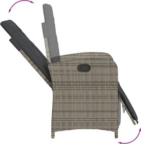 7dílný zahradní jídelní set s poduškami šedý polyratan 3212568