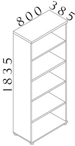 Rauman Vysoká skříň Visio LUX 80x38,5x183,5 cm Barva: Dub