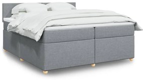 Box spring postel s matrací světle šedá 200 x 200 cm textil 3286780