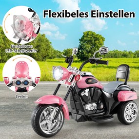 Costway 6 V Dětský elektromotocykl s nastavitelnými světlomety a zvukem Tříkolka