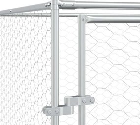 Venkovní psí kotec stříbrný 2 x 6 x 2 m pozinkovaná ocel 3190452