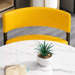 LuxuryForm DESIGN Jídelní set MONTE 4+1 - žlutý / bílý