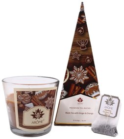 HOME ELEMENTS Vánoční dárkový set - sada čajů a svíčka Perníčky
