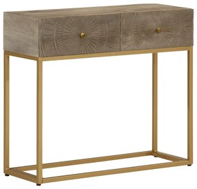 Konzolový stolek 90 x 30 x 76 cm masivní mangovník a železo