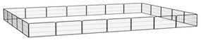 24panelová ohrádka pro psy černá 100 x 50 cm práškovaná ocel