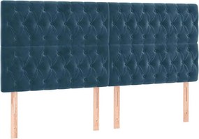 Box spring postel s matrací a LED tmavě modrá 200x200 cm samet 3136327