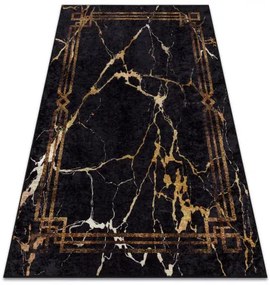 Dywany Luszczow Dětský kusový koberec MIRO 51333.801 pratelný  Mramor, rám protiskluz, černý / zlatý Rozměr koberce: 140 x 190 cm