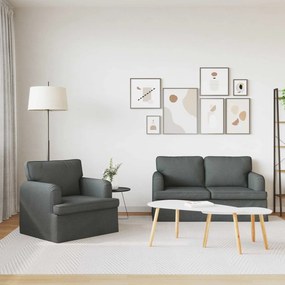 Set pohovek 2 ks Tmavě šedá textil 3407517