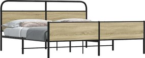 Kovový rám postele bez matrace dub sonoma 193 x 203 cm 3318697
