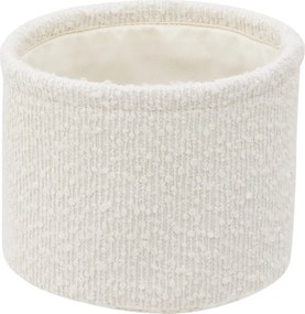 Sada 3 textilních košů BOUCLETTE, 14 x 14 x 11 cm - bílý