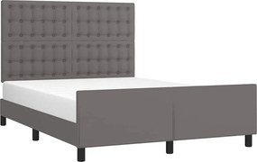 Rám postele s čelem šedý 140x190 cm umělá kůže 3125571