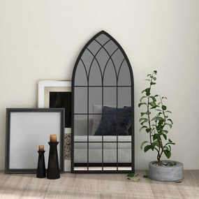 Zrcadlo černé 100 x 45 cm železo do interiéru 3093512