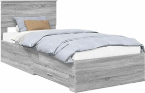 Rám postele s čelo Šedý Sonoma 90 x 190 cm Kompozitní dřevo 3410954