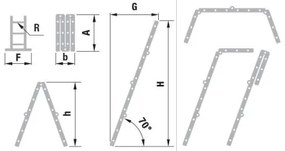 Žebřík ALVE 4410 univerzální kloubový 4x 3 příček max. 3,44m