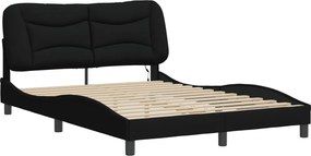 Rám postele s LED bez matrace Hvar černý 140x190 cm Látka 3213699