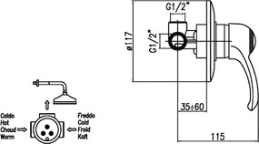 SAPHO KIRKÉ podomítková sprchová retro baterie, 1 výstup, zlato KI41Z