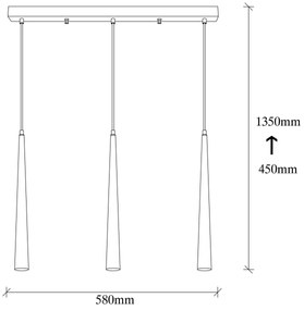 Závěsný LED lustr Ugur IV černý