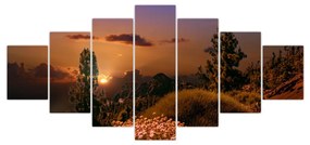 Obraz přírody se západem slunce (210x100 cm)