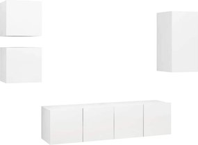 5dílný set TV skříněk bílý kompozitní dřevo 3078695