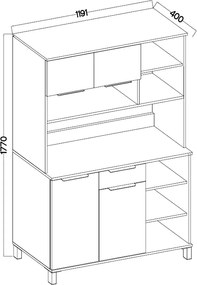 Kredenc příborník MONZA | 119 cm | černá/ořech okapi