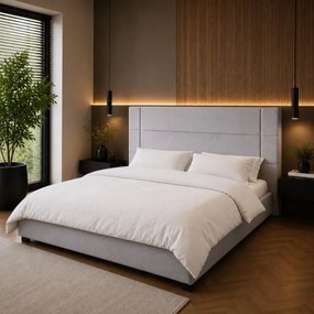 Postel s roštem, 180x200, tmavě šedá Velvet látka, BRIANA Kondela 0000415258