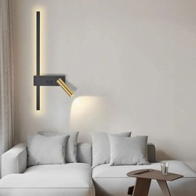 Toolight Toolight, LED nástěnné svítidlo 8W 4000K APP1439-W, černá-zlatá, OSW-02440